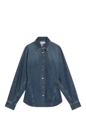 Alaïa Rounded Denim Shirt - Blue