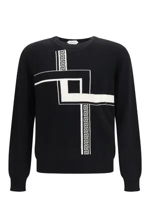 Versace Greca Incrocio Sweater - Black