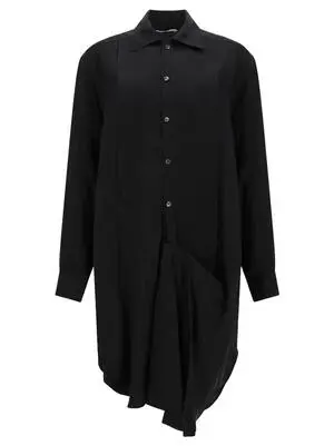 JW Anderson Tuxedo Drape Midi Dress - Black