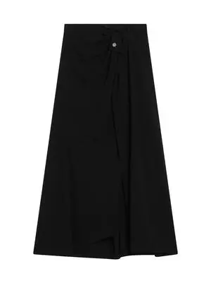 Balenciaga Draped Crêpe Skirt - Black