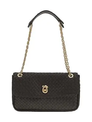 Bottega Veneta Intrecciato Shoulder Bag - Brown