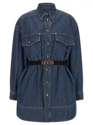 Versace Chambray Denim Dress - Blue