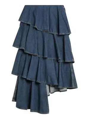 Alaïa Asymmetrical Spiral Denim Skirt - Blue