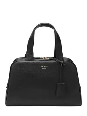 Prada Large Leather Satchel Bag - Black