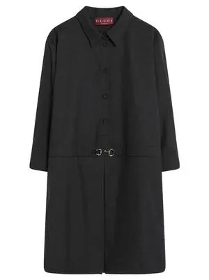 Gucci Grey Shirt Dress In Wool - Gray