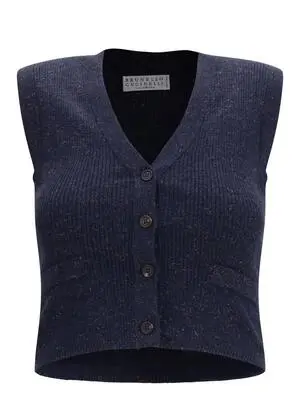 Brunello Cucinelli Sleeveless Cardigan - Blue