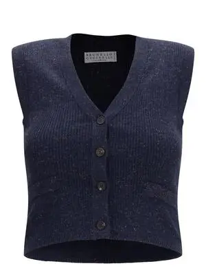 Brunello Cucinelli Sleeveless Cardigan - Blue