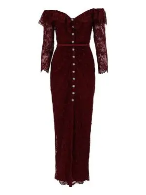 SELF-PORTRAIT Lace Dress With Jewel Buttons - Multicolor
