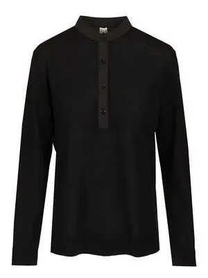 TOTEME Wool Silk Sweater - Black