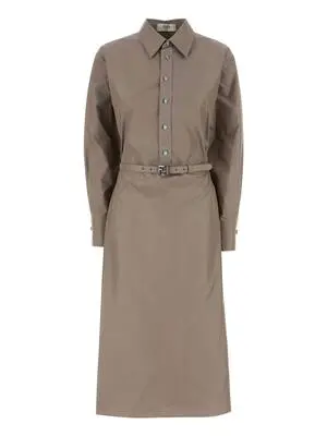 Fendi Poplin Shirt Dress - Brown