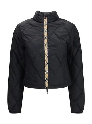 Burberry Bramford Quilted Nylon Jacket With Check Tape - Black