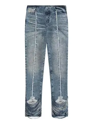 DIESEL® Bootcut Jeans D-ginna Washed Effect - Blue