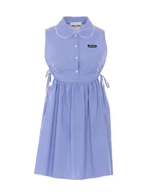 Miu Miu Logo Mini Dress - Blue