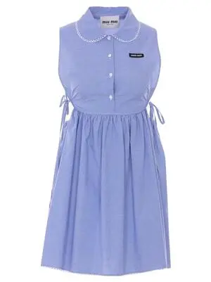 Miu Miu Logo Mini Dress - Blue