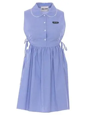 Miu Miu Logo Mini Dress - Blue