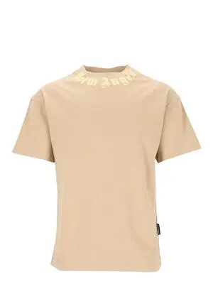 Palm Angels Neck Logo T-shirt - Cream