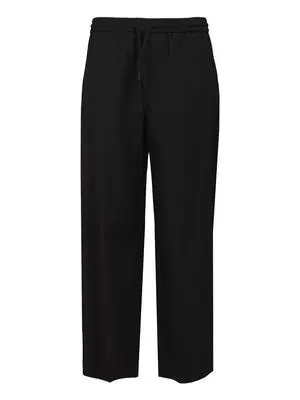 Loewe Tailored Wool Drawstring Trousers - Black