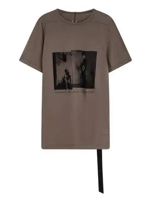 Rick Owens Cotton T-shirt With Level Print On The Front - Black