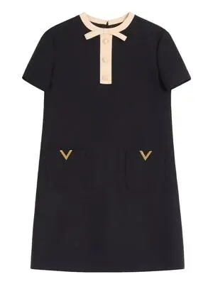 Valentino Garavani Wool And Silk Mini Dress - Black