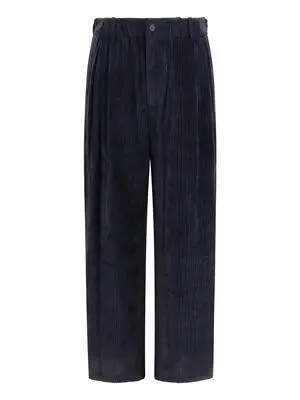 Giorgio Armani Wide-leg Ribbed Viscose Velvet Pants - Black