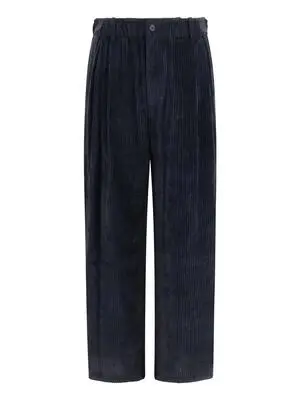 Giorgio Armani Wide-leg Ribbed Viscose Velvet Pants - Black
