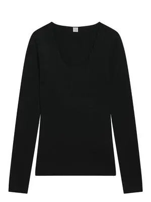 TOTEME Wool-blend Knit Top - Black