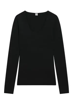 TOTEME Wool-blend Knit Top - Black