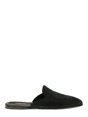 Dolce & Gabbana Calfskin Leather Mules - Black