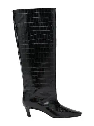 TOTEME Croc-embossed Leather Boots - Black