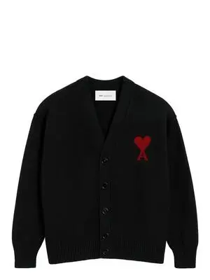 AMI Paris De Coeur Wool Cardigan - Multicolor