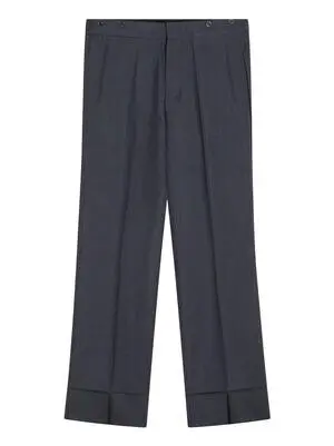 Prada Wide Aviator Mohair And Silk Trousers - Blue