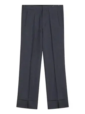 Prada Wide Aviator Mohair And Silk Trousers - Blue