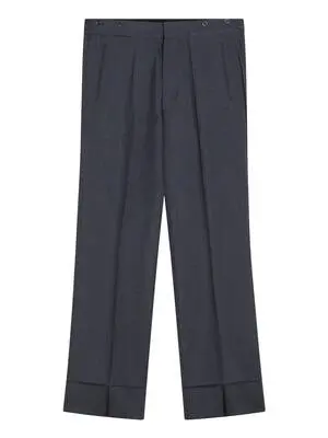 Prada Wide Aviator Mohair And Silk Trousers - Blue