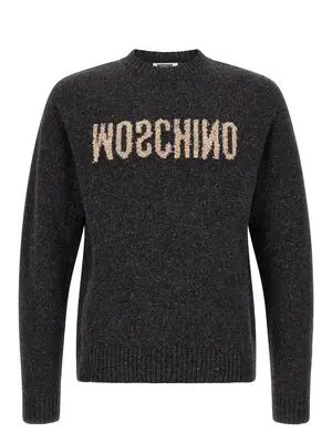 Moschino Mirrored Logo Sweater - Gray