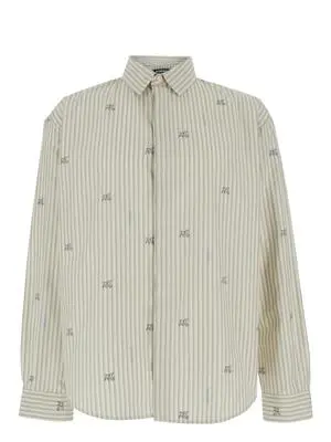 Jacquemus Simon' Beige Long-sleeved Shirt With Classic Collar And Long Sleeves In Cotton For - Multicolor