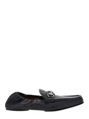 Gucci Leather Horsebit Loafers - Black