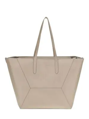 Brunello Cucinelli Hammered Leather Tote Bag - Cream