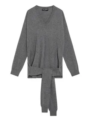 Dolce & Gabbana DOLCE & GABBANA Cashmere V-Neck Sweater Gray