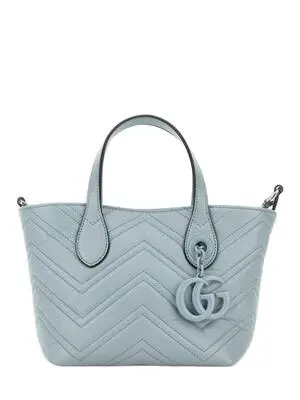 Gucci Gg Marmont Mini Chevron Quilted Bag - Blue