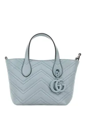 Gucci Gg Marmont Mini Chevron Quilted Bag - Blue
