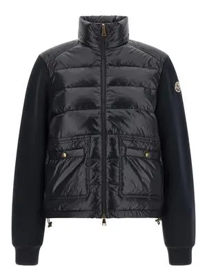 Moncler Two-material Padded Cardigan - Blue