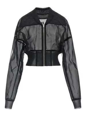 Rick Owens Dracucollar Cropped Bomber Jacket - Black