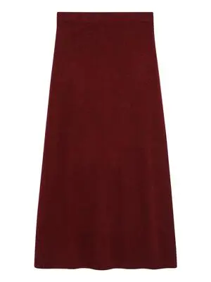 Max Mara Stretch Cashmere Knit Skirt - Red