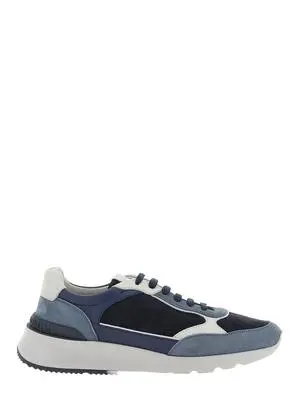 Brunello Cucinelli Leather And Suede Sneakers - Blue