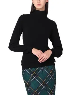 Moschino Turtleneck Sweater With Crossed Details - Black