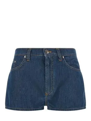 Versace Chambray Denim Shorts - Blue