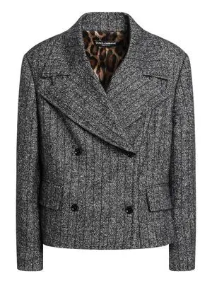 Dolce & Gabbana DOLCE & GABBANA Striped Short Jacket Gray