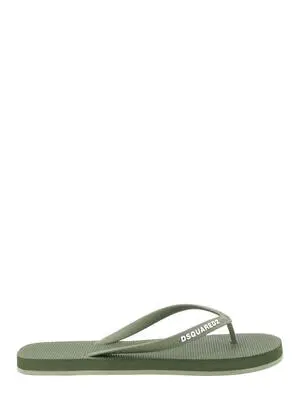 Dsquared2 Rubber Flip Flop Slippers With Logo - Green