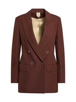 Max Mara Grain De Poudre Wool Double Breasted Jacket - Red