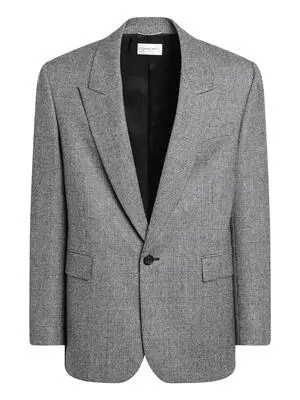 Saint Laurent Prince Of Wales Check Wool Jacket - Black